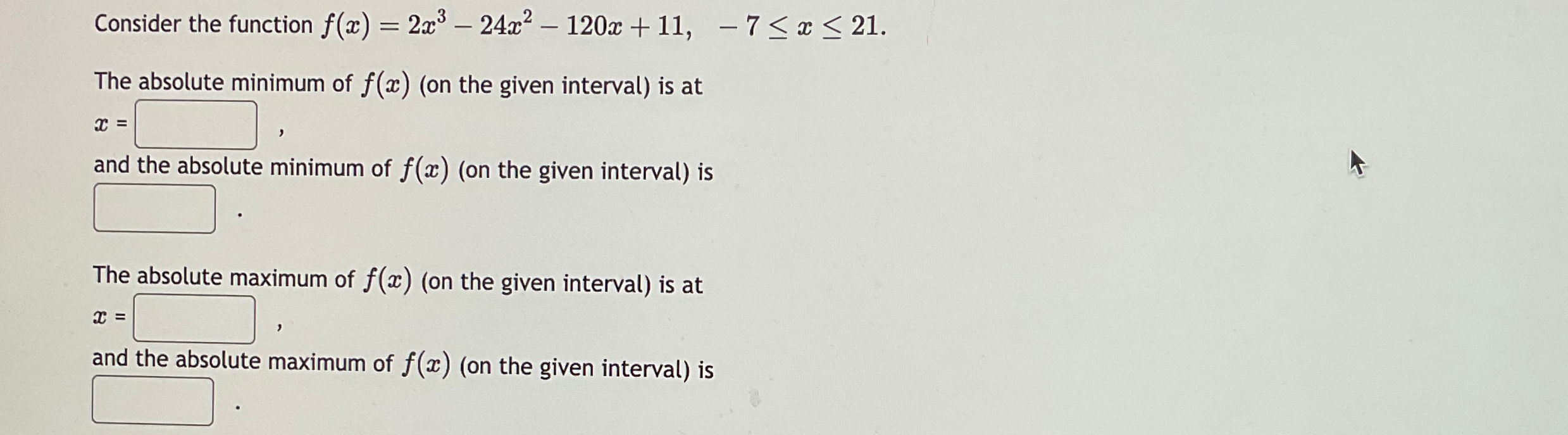Solved Consider the function | Chegg.com