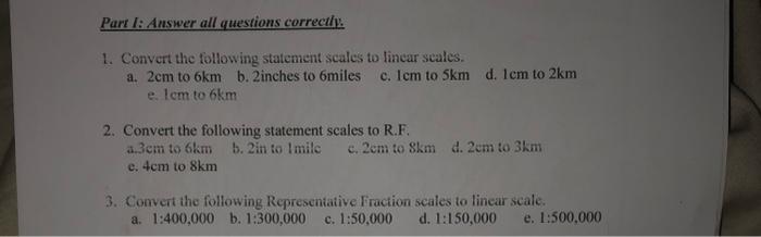 Solved 1. Convert the following statement scales to lincar | Chegg.com
