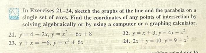 Solved In Exercises 21-24, sketch the graphs of the line and | Chegg.com