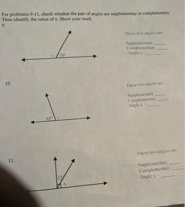 Solved For problems 9-11, check whether the pair of angles | Chegg.com