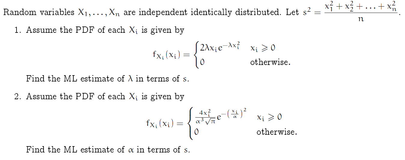 Solved Random variables x1,dots,xn ﻿are independent | Chegg.com