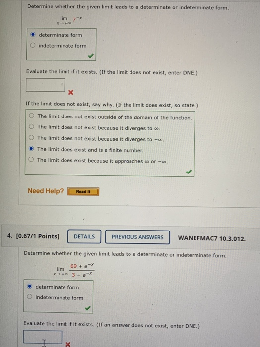 Solved Determine whether the given limit leads to a | Chegg.com