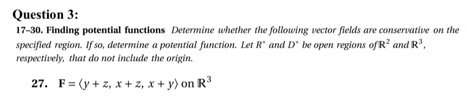 Solved Question 3:17-30. ﻿Finding potential functions | Chegg.com