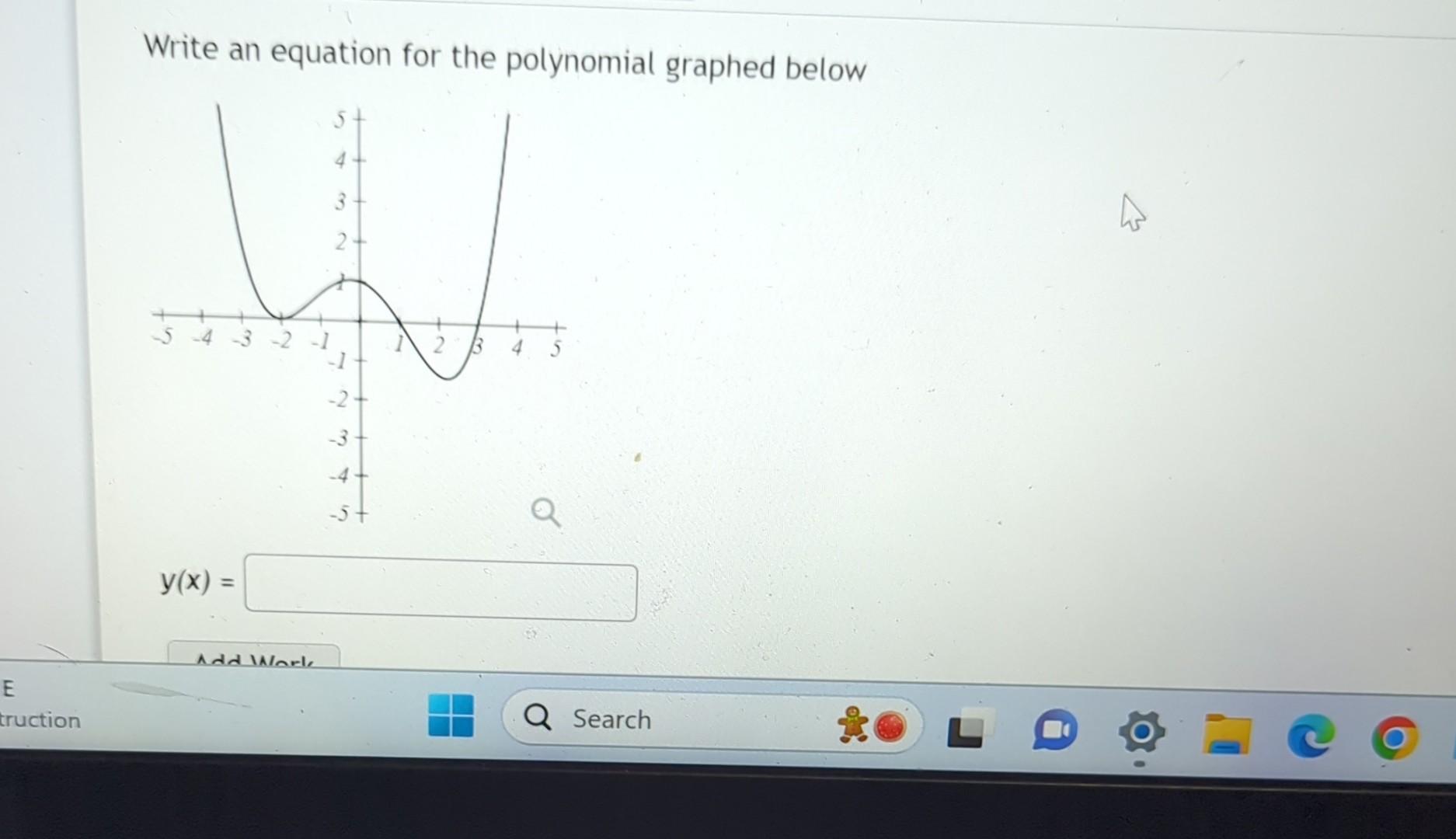 Solved Write an equation for the polynomial graphed below | Chegg.com