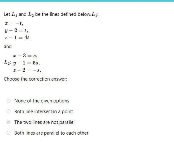 Solved Let L1 and L2 be the lines defined below. L1 : | Chegg.com