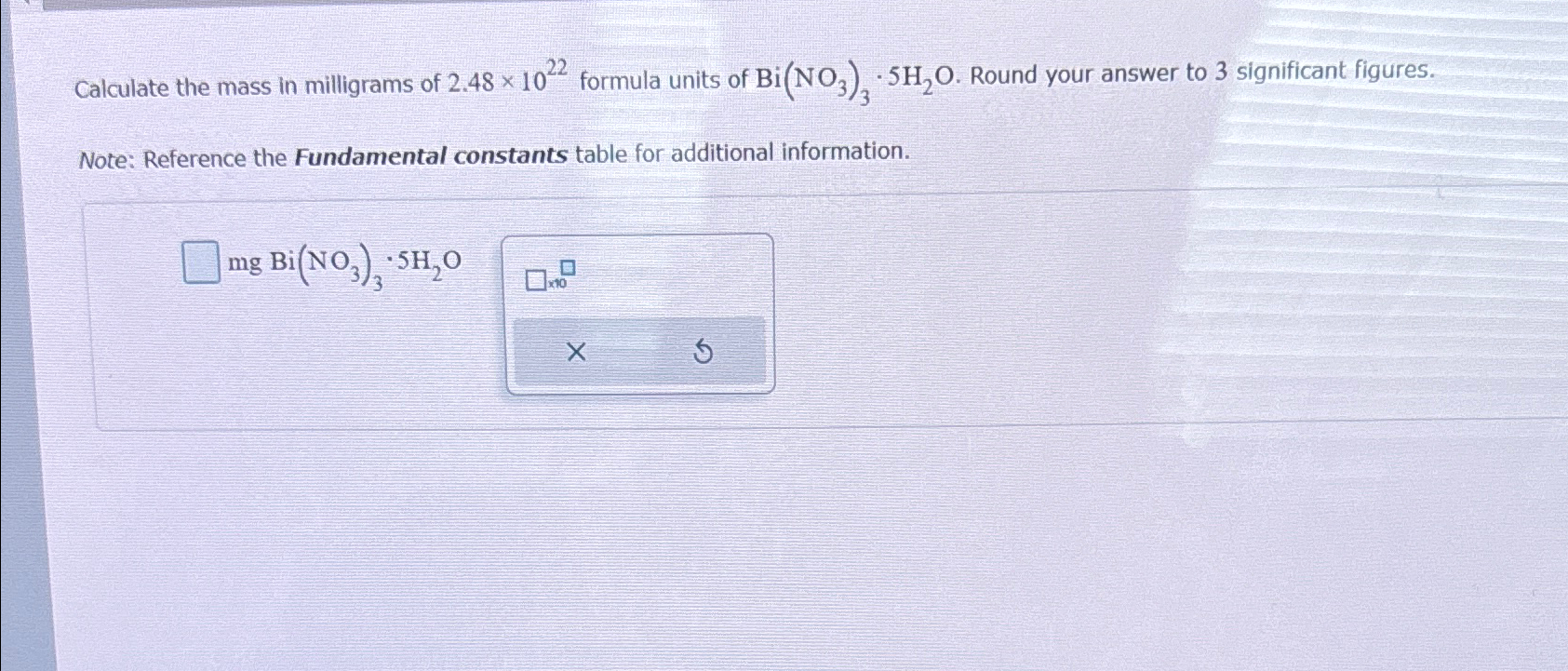 Solved Calculate the mass in milligrams of 2.48×1022 | Chegg.com
