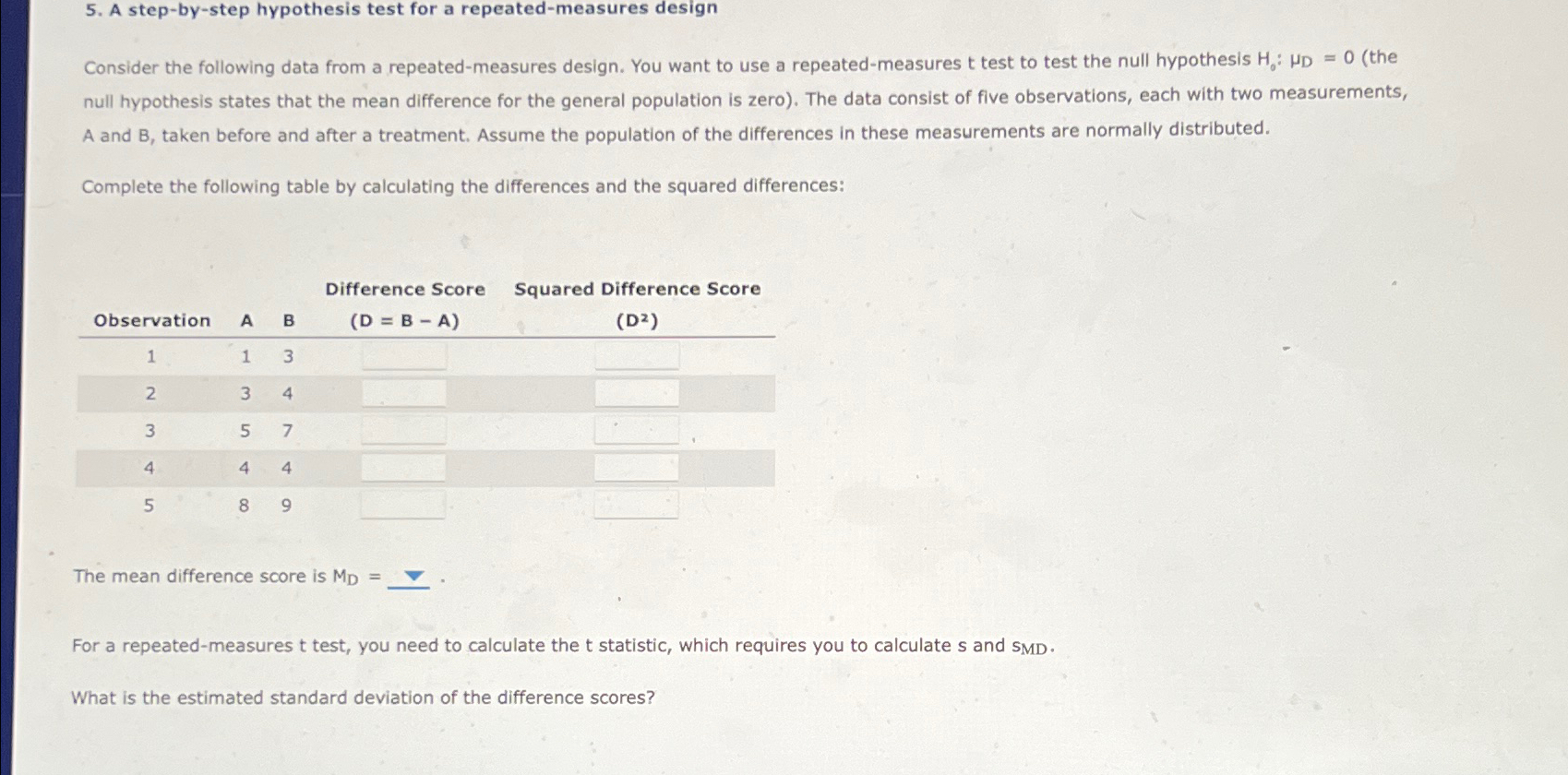 Solved A Step By Step Hypothesis Test For A