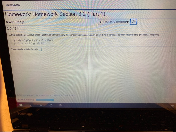 Solved MAT298-300 Homework: Homework Section 3.2 (Part 1) | Chegg.com