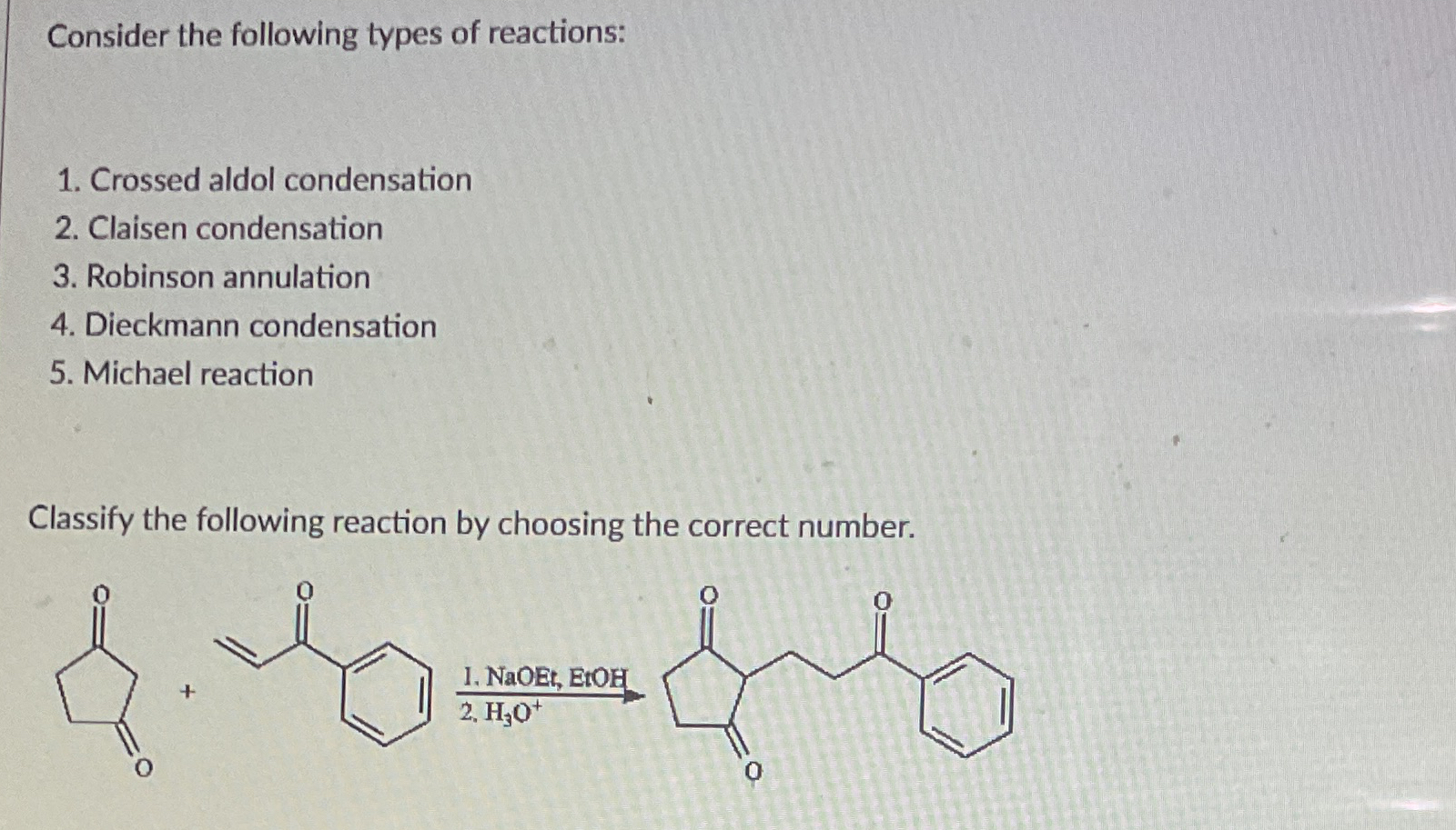 Solved Consider the following types of reactions:Crossed | Chegg.com