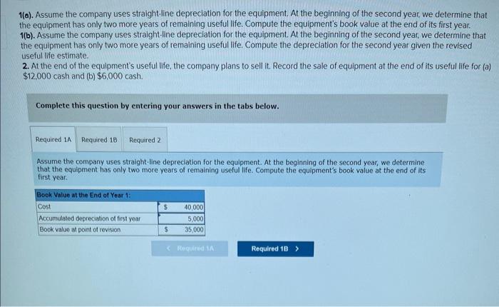 1(a). Assume the company uses straight-line | Chegg.com