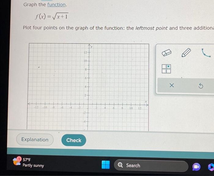 Solved Graph the function. f(x)=x+1 Plot four points on the | Chegg.com