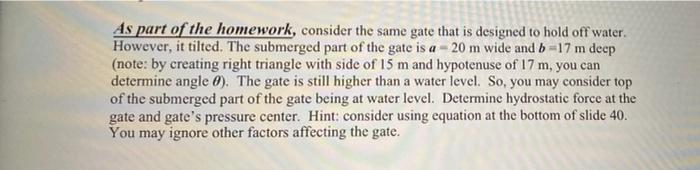 Solved As part of the homework, consider the same gate that | Chegg.com