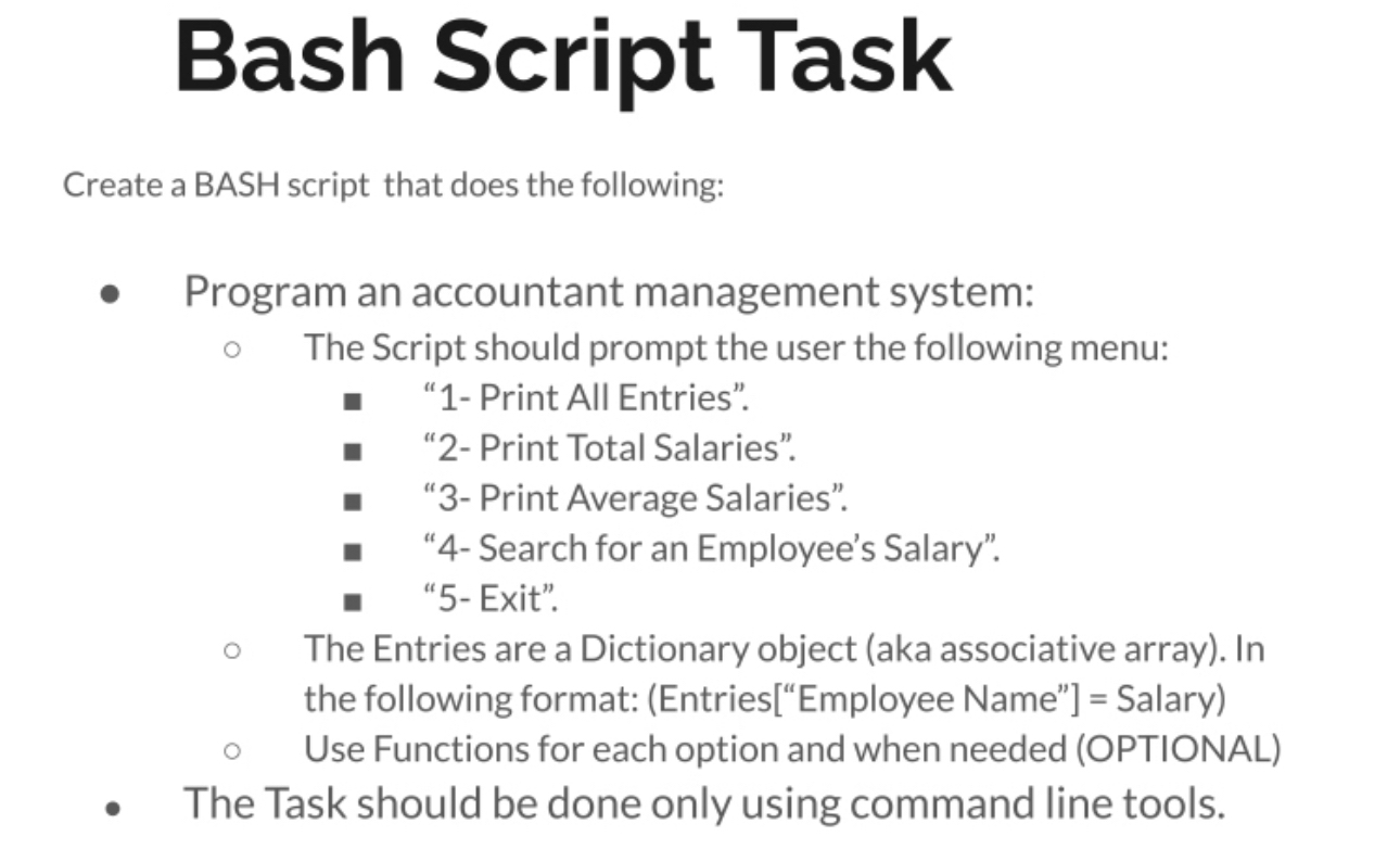 Solved Asap Bash Script Task Create A Bash Script That Does 6411