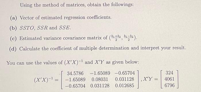 The following are the sample data provided by a | Chegg.com