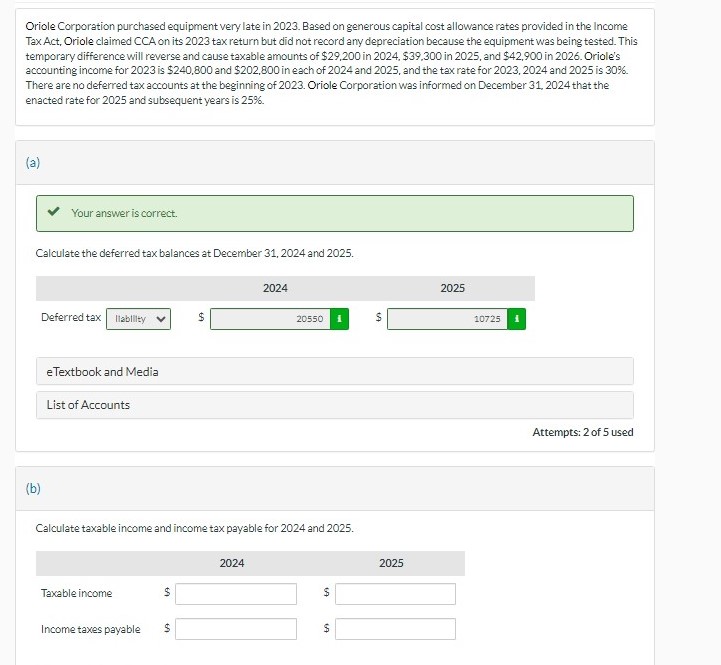 Solved Oriole Corporation purchased equipment very late in | Chegg.com