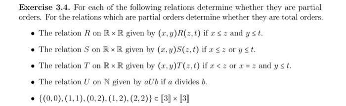 Solved Exercise 3.4. For each of the following relations | Chegg.com