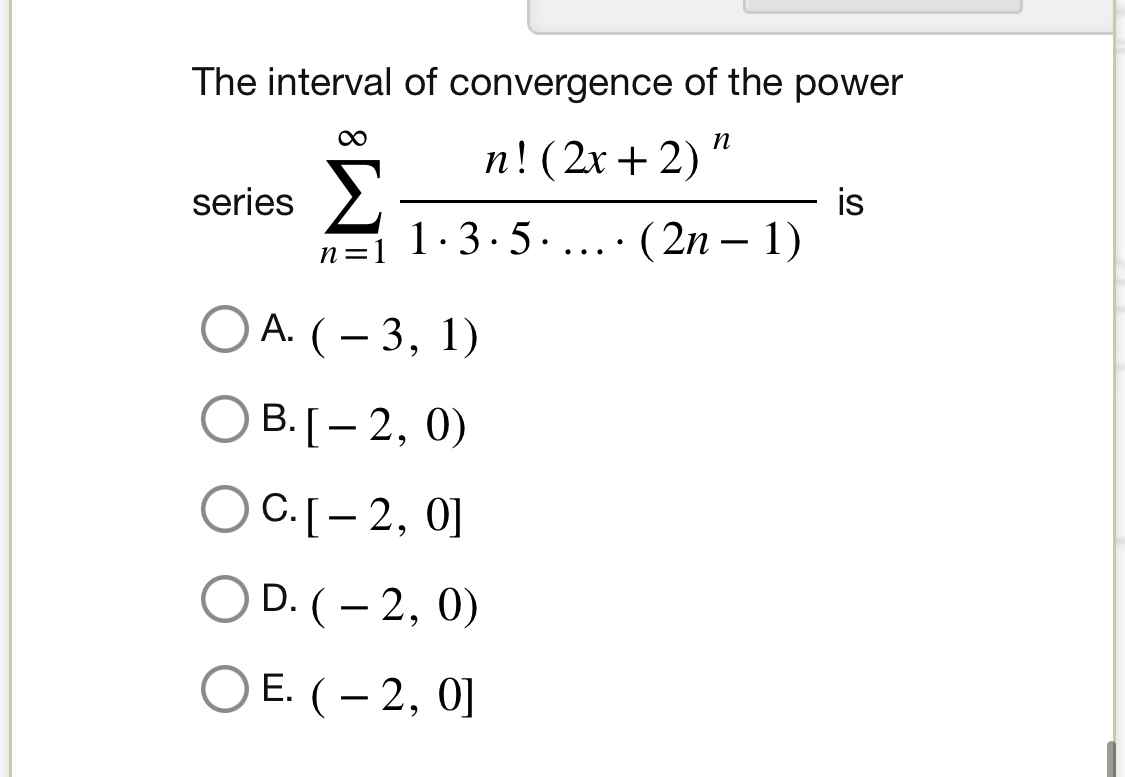 Solved The interval of convergence of the power series | Chegg.com