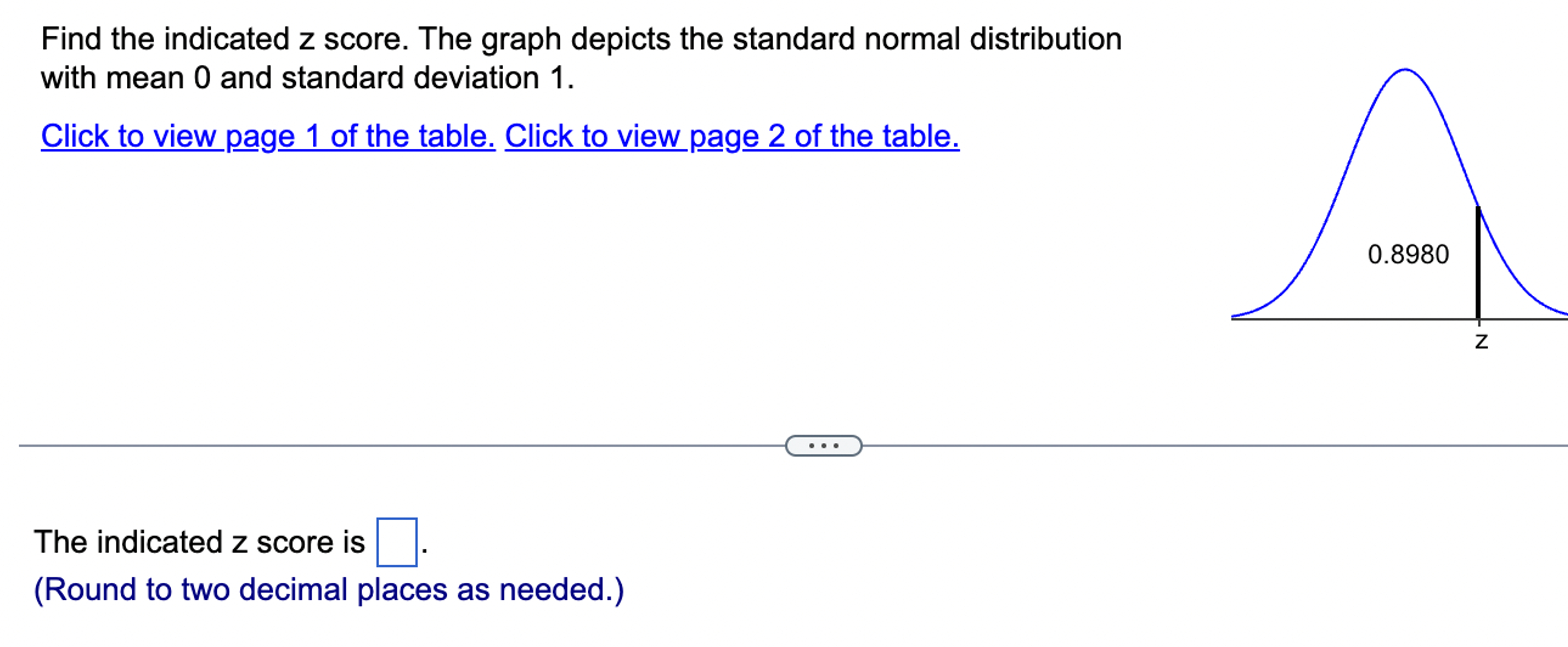 Solved Find the indicated z ﻿score. The graph depicts the | Chegg.com
