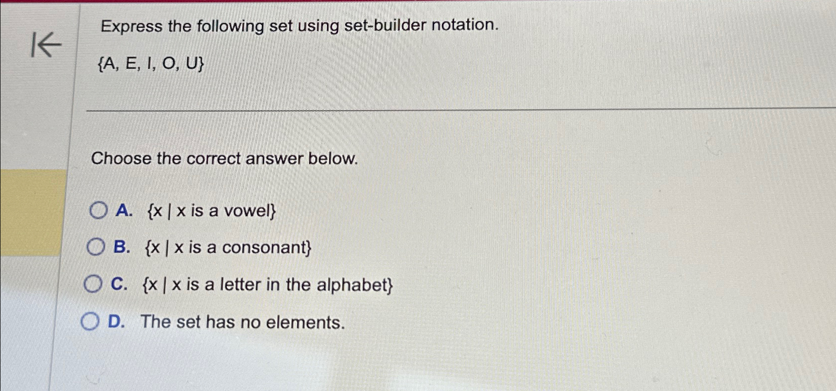 Solved Express the following set using set-builder | Chegg.com
