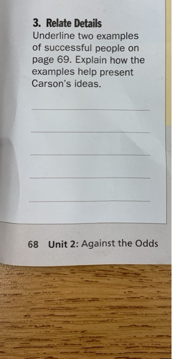 3. Relate Details Underline two examples of | Chegg.com