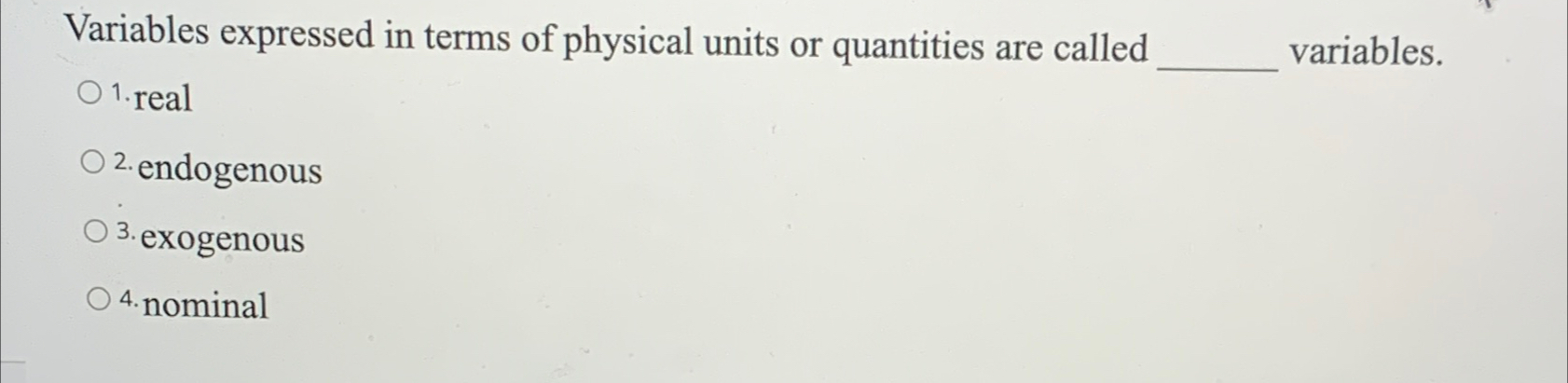Solved Variables expressed in terms of physical units or | Chegg.com