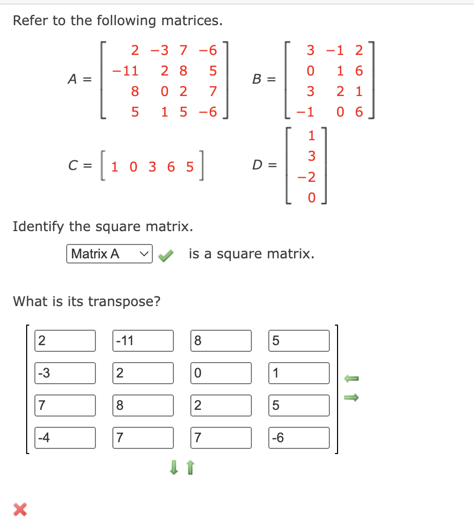 Solved Refer to the following matrices.Find the total bill | Chegg.com