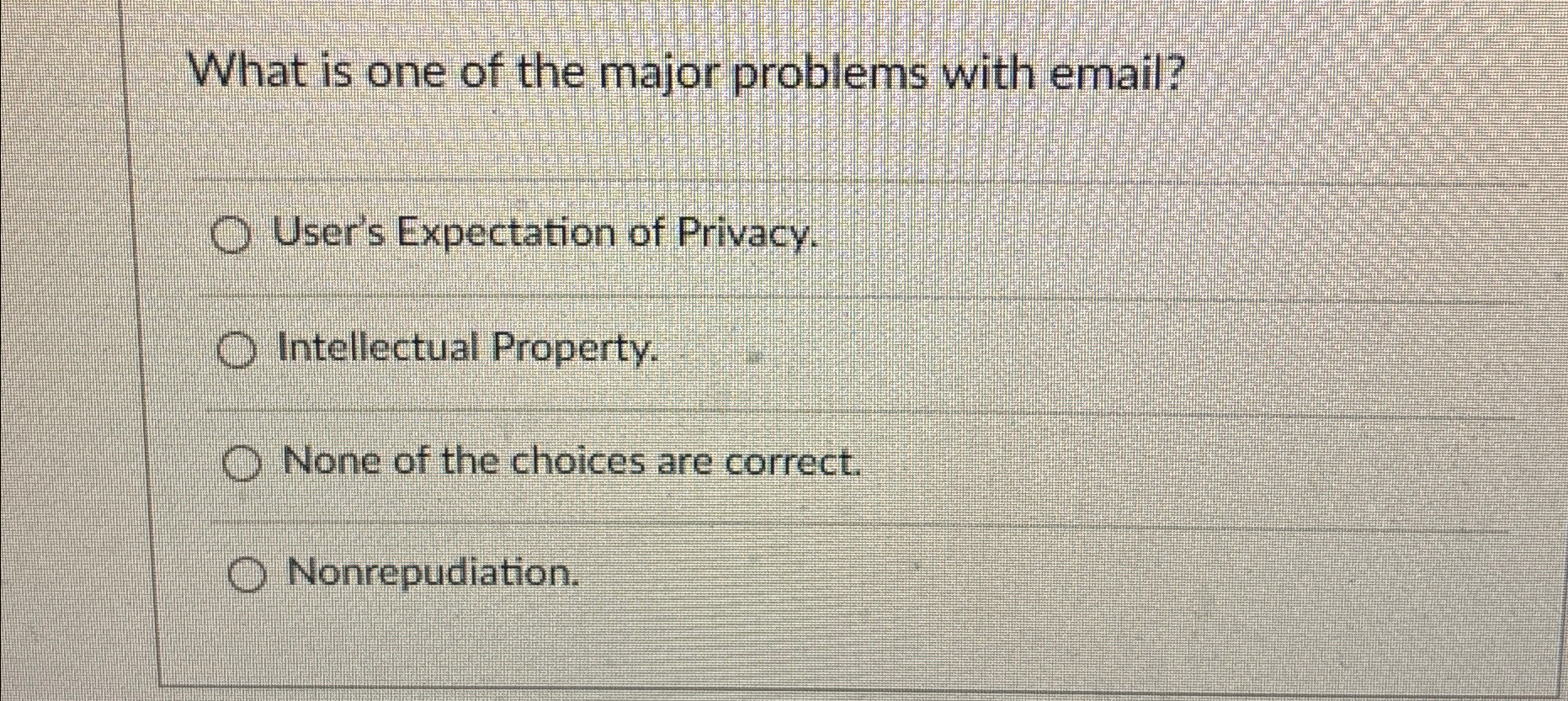 Solved What is one of the major problems with email?User's | Chegg.com