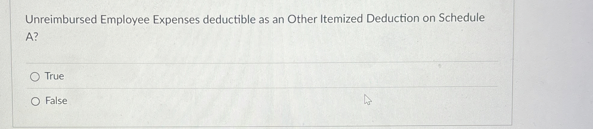 Solved Unreimbursed Employee Expenses deductible as an Other | Chegg.com