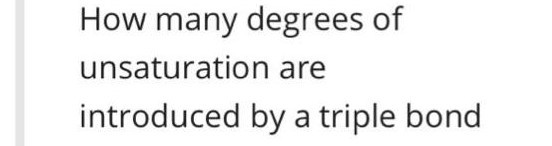 Solved How many degrees of unsaturation are introduced by a | Chegg.com