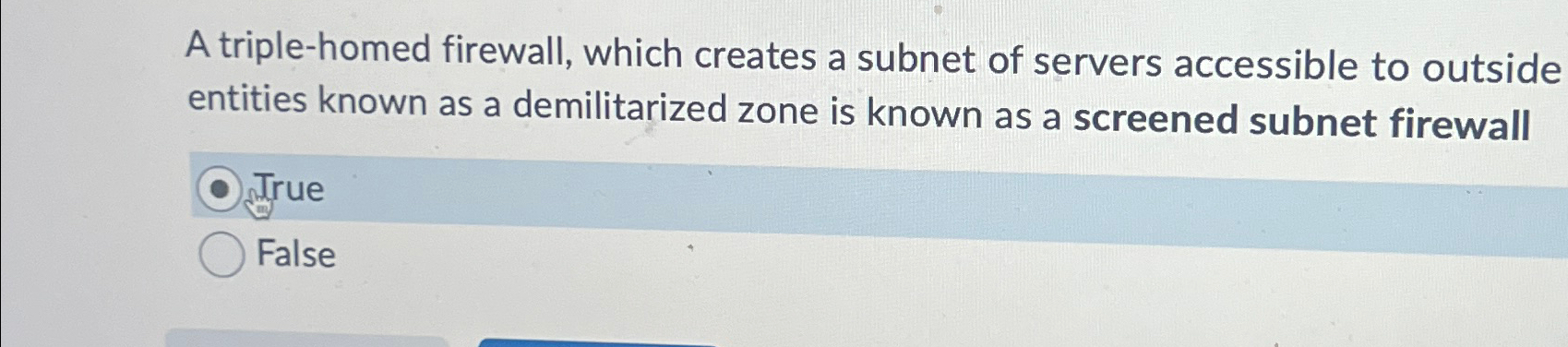 Solved A triple-homed firewall, which creates a subnet of | Chegg.com