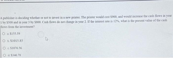 Solved A publisher is deciding whether or not to invest in a | Chegg.com