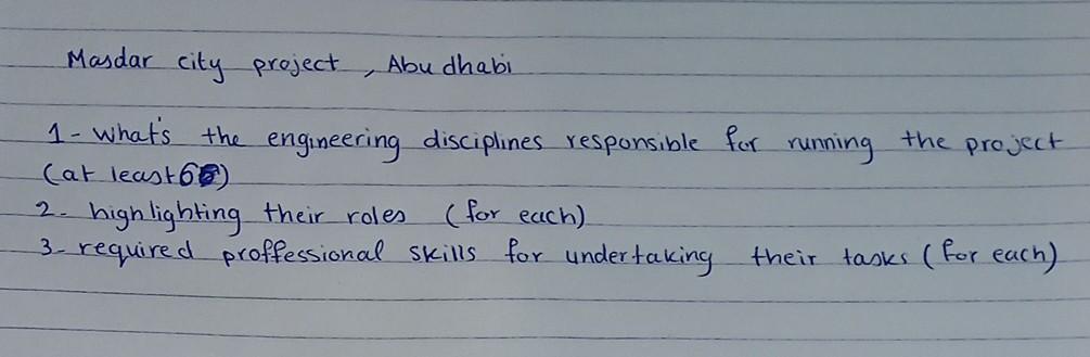 Solved Masdar city project 1- What's the engineering | Chegg.com