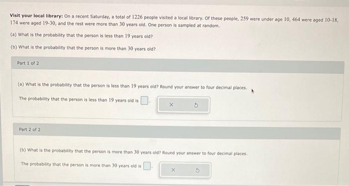 Solved Visit your local library: On a recent Saturday, a | Chegg.com