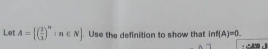 Solved Let A={(23)n:ninN}. ﻿Use the definition to show that | Chegg.com
