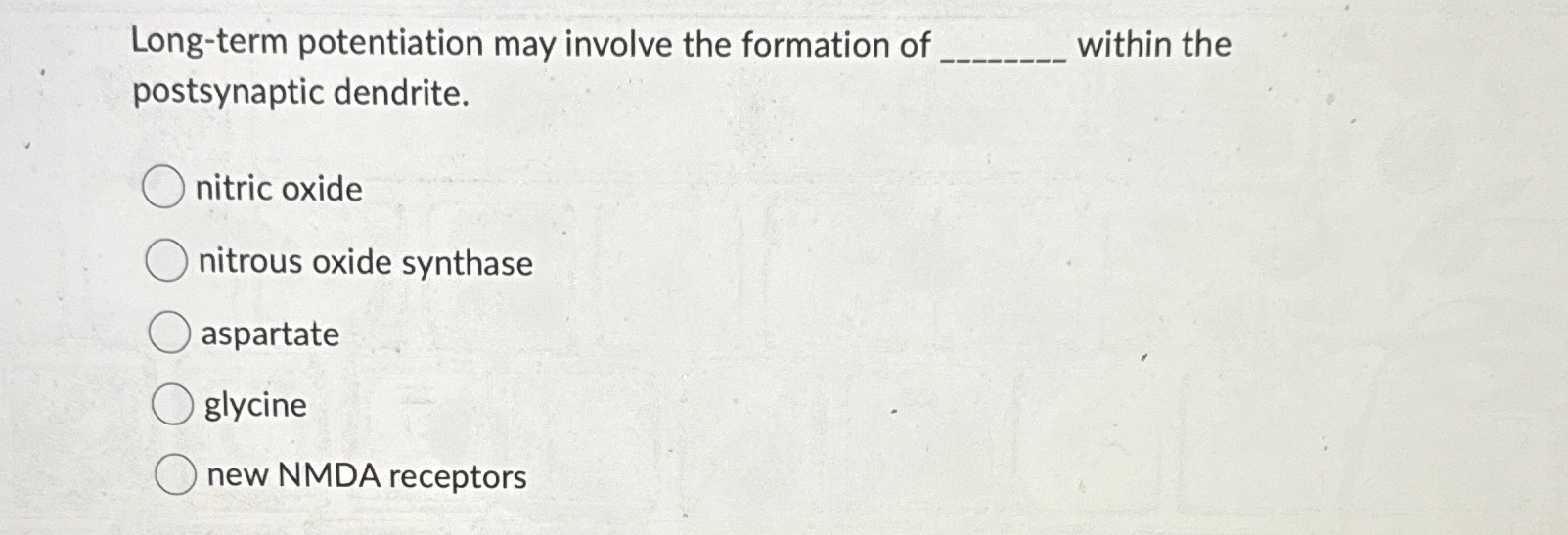 Solved Long-term potentiation may involve the formation of | Chegg.com