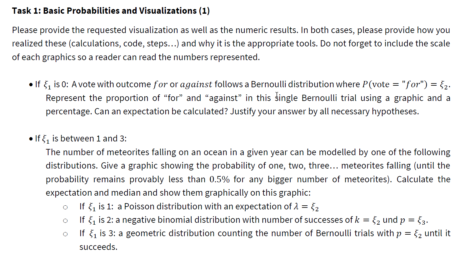 Solved Task 1: Basic Probabilities and Visualizations | Chegg.com