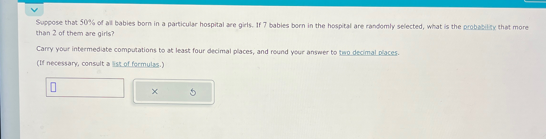 Solved Suppose that 50% ﻿of all babies born in a particular | Chegg.com