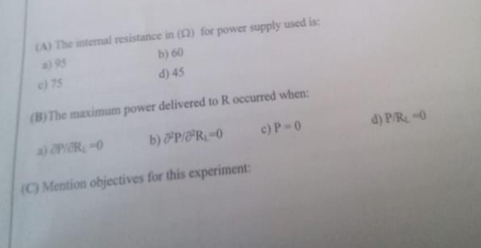 Solved Q(9): If the power delivered to load resistance R | Chegg.com