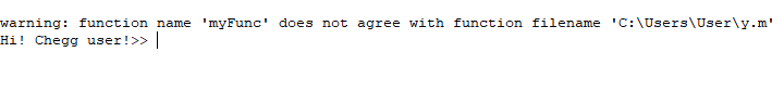 Solved y.mx i function myFunc 2 printf("Hi! Chegg user!"); 3 | Chegg.com