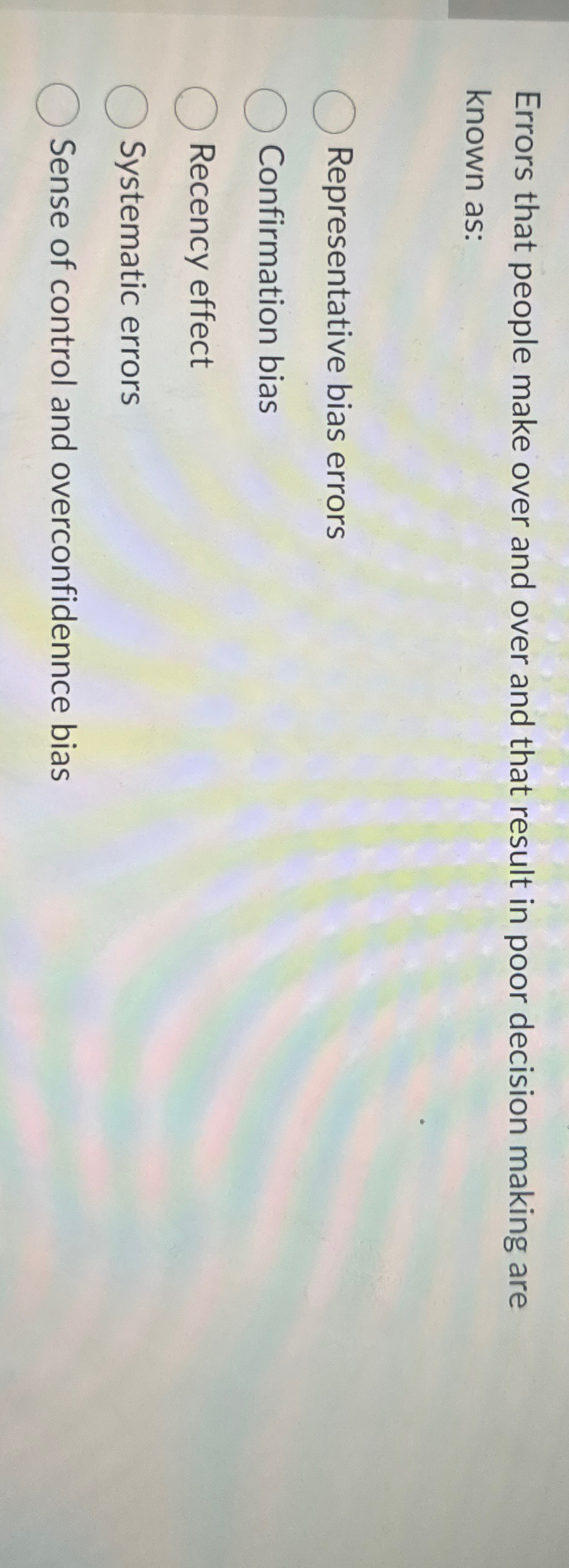 Solved Errors that people make over and over and that result | Chegg.com