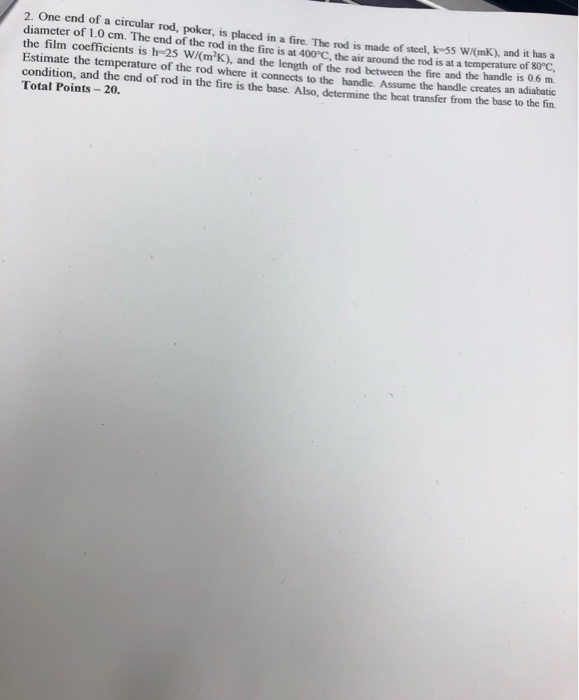 Solved 2. One end of a circular rod, poker, is placed ina | Chegg.com