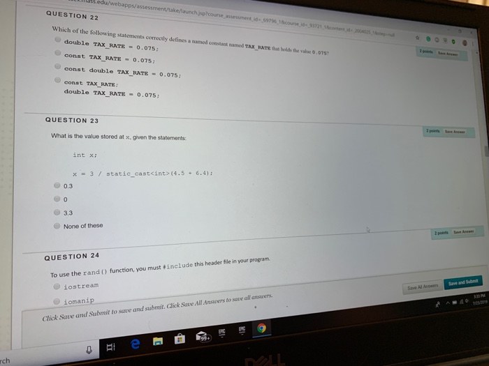 Solved edu/webapps/assessmenttake/launchp course assement | Chegg.com
