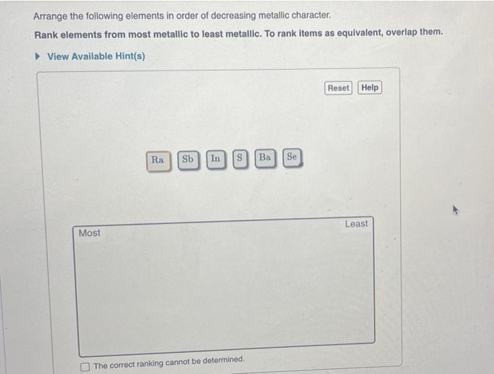 Solved Arrange the following elements in order of decreasing | Chegg.com