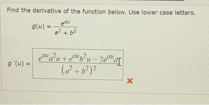 Solved Find The Derivative Of The Function Below Use Lower