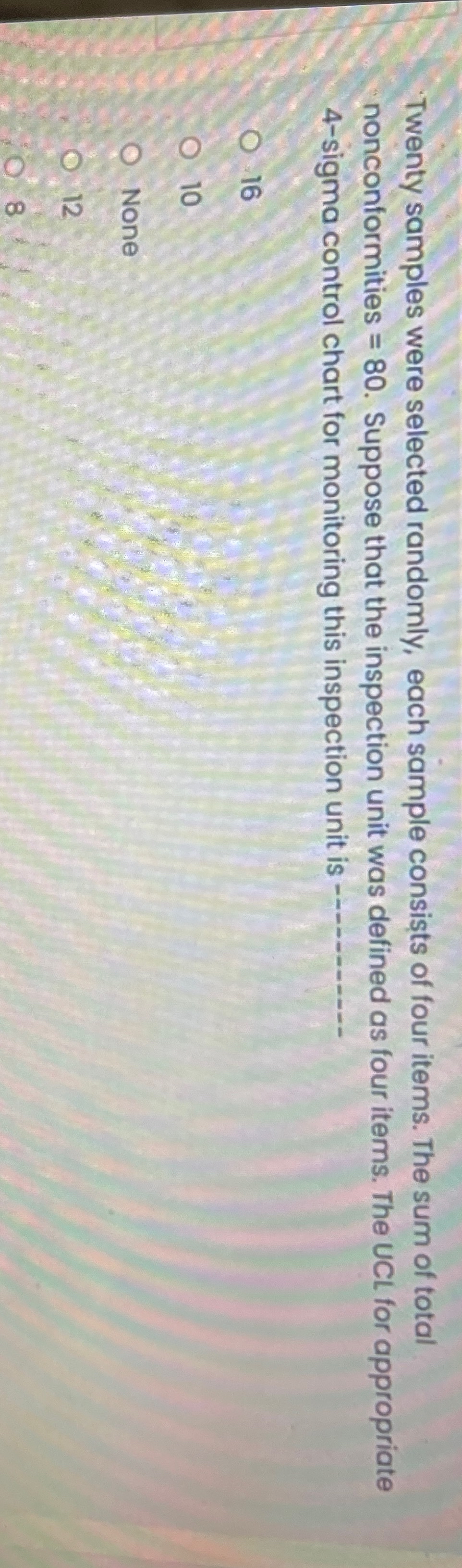 Solved Twenty samples were selected randomly, each sample | Chegg.com