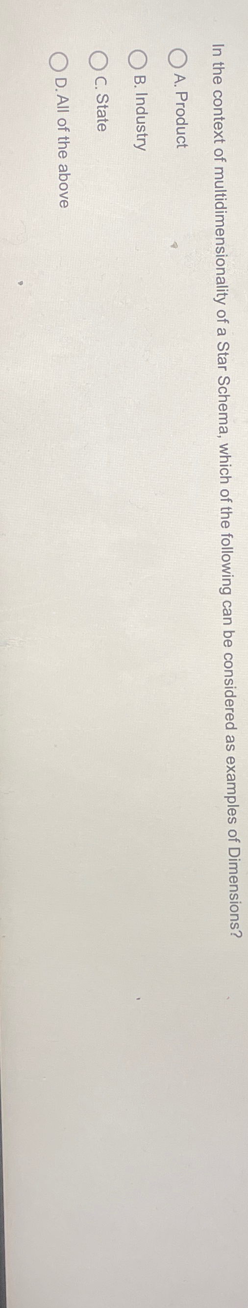 Solved In the context of multidimensionality of a Star | Chegg.com