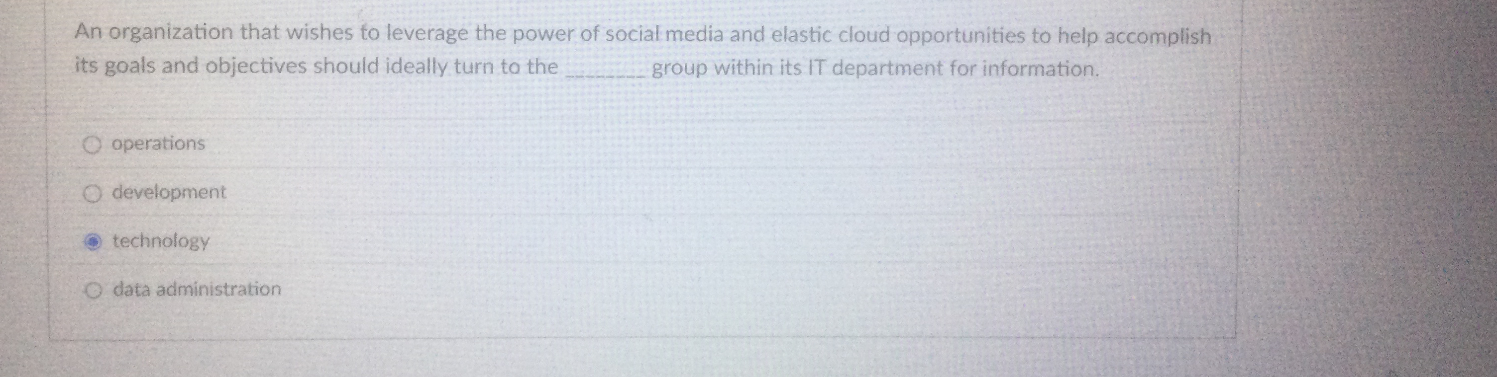 Solved An organization that wishes to leverage the power of | Chegg.com