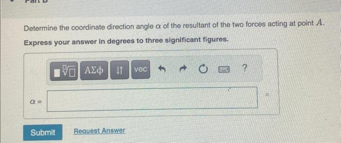 Solved Determine The Coordinate Direction Angle α Of The