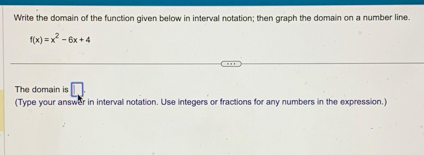 Solved Write the domain of the function given below in | Chegg.com