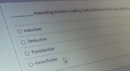 Solved q, ﻿reasoning involves making fatty inferences fivm | Chegg.com